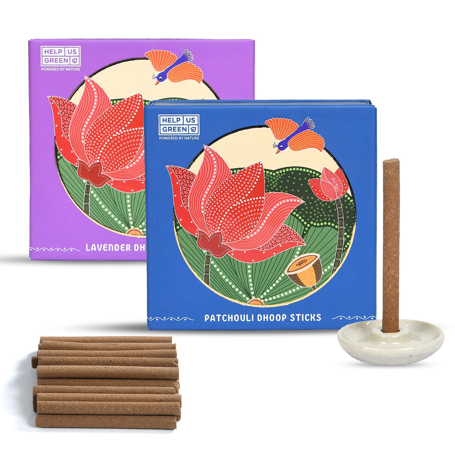 Natural Dhoop Sticks Combo (2 packs, 25 sticks per pack) - HelpUsGreen ...
